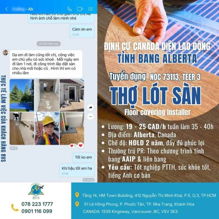 Việc làm định cư Canada: Tuyển dụng Thợ lót sàn tại tỉnh bang Alberta ...