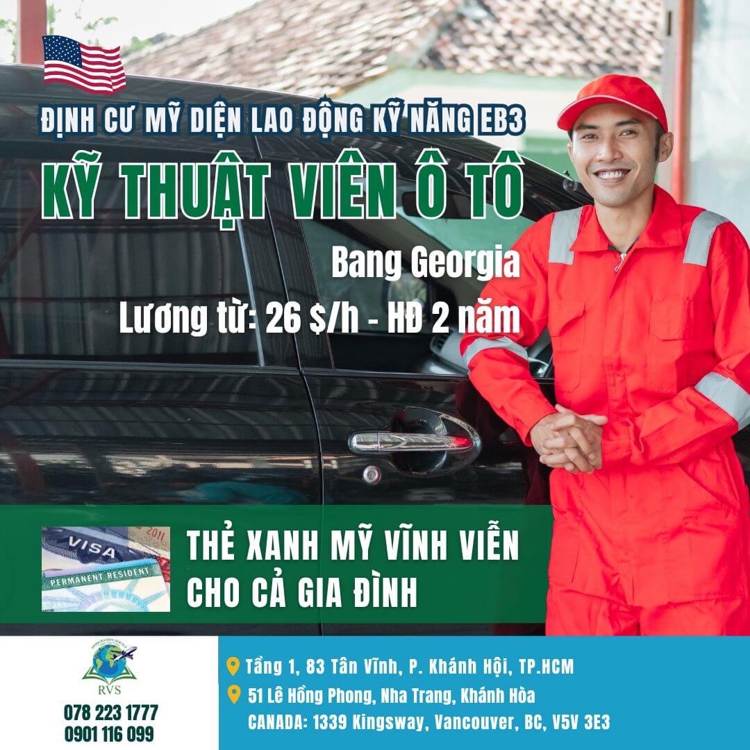 Cơ Hội Định Cư Mỹ Diện EB-3 Skilled Cho Kỹ Thuật Viên Ô Tô – Việc Làm ...